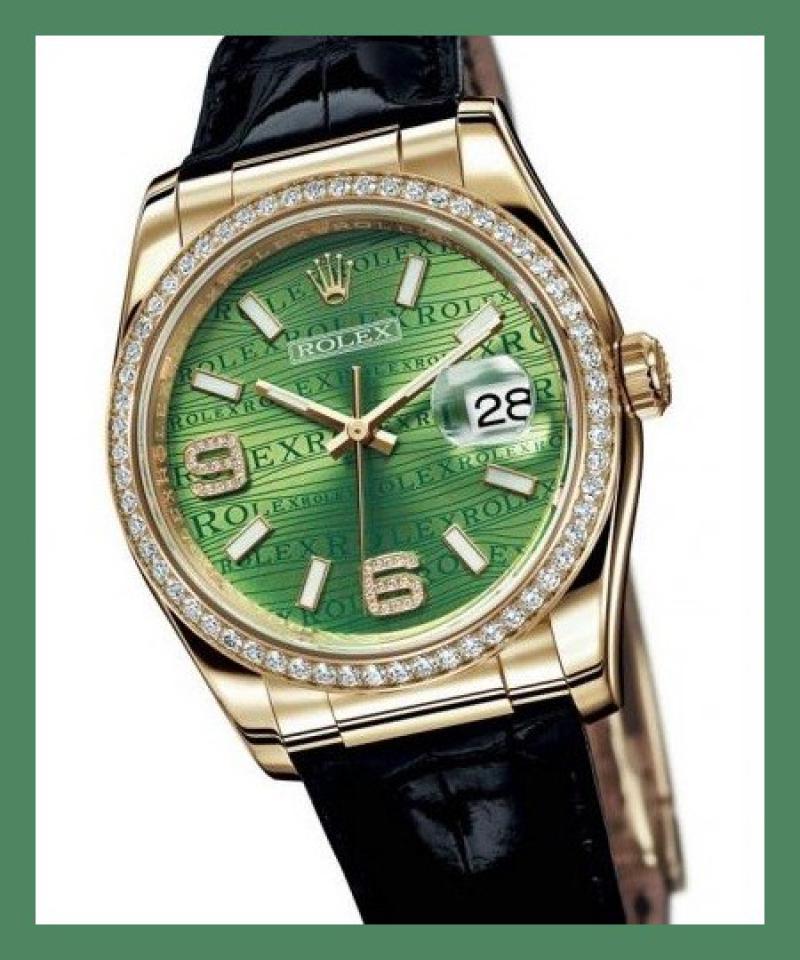 Rolex 116188 Green Datejust 36mm Yellow Gold, цена за оригинал.