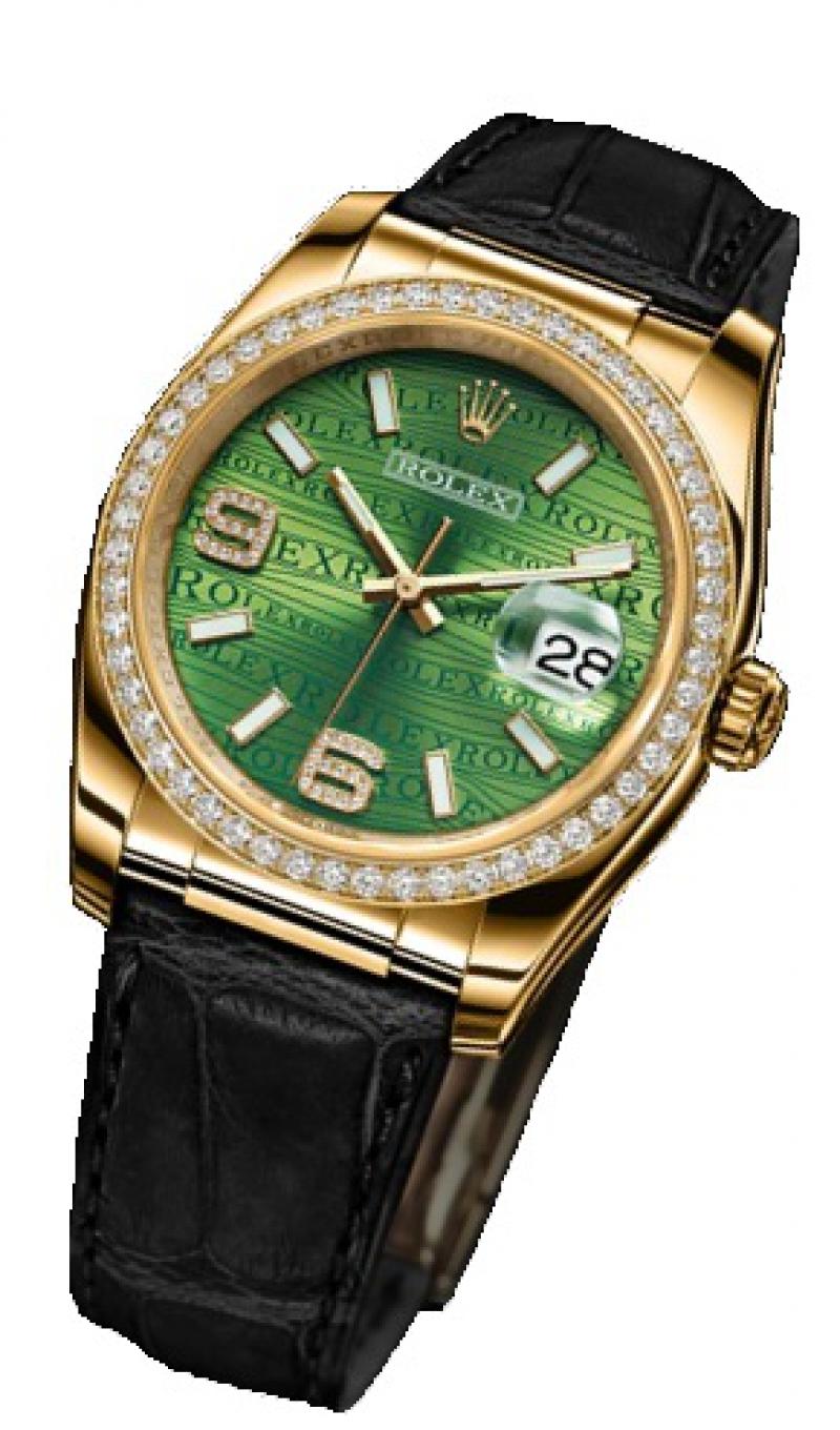 Rolex 116188 Green Datejust 36mm Yellow Gold, цена за оригинал.